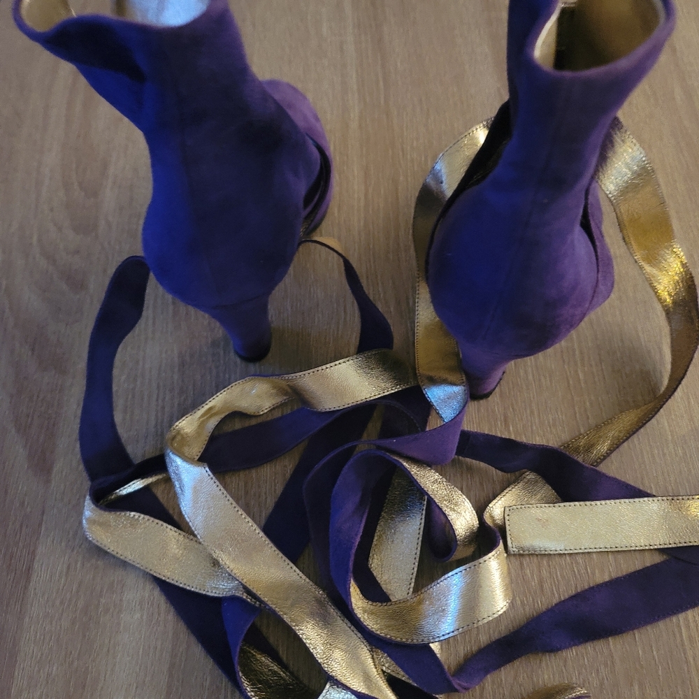Marc Jacobs Purple & Gold Funky Ankle Boots - Gem
